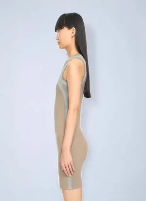 Off-White Spray Off Stamp Ribbed Round Dress