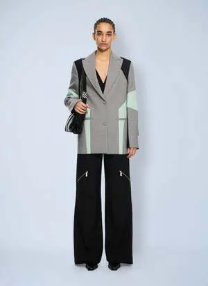 Off-White Stretch Color Block Blazer