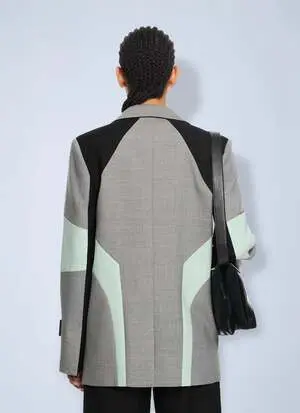 Off-White Stretch Color Block Blazer