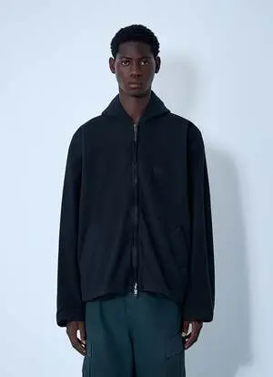 Balenciaga Logo Motif Zip-up Jacket - Black