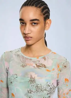 Off-White Light Jersey Storytelling Double Top