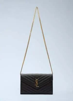 Saint Laurent Cassandre Matelassé Chain Wallet