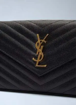 Saint Laurent Cassandre Matelassé Chain Wallet