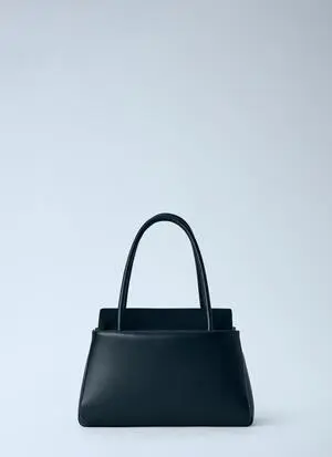 Prada Smooth Leather Handbag With Re-nylon Flap