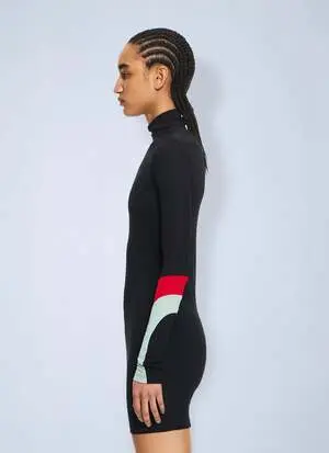 Off-White Lycra Collar Insert Mini Dress