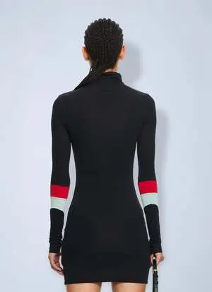 Off-White Lycra Collar Insert Mini Dress