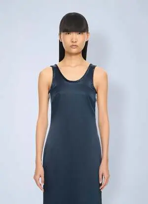 Off-White Satin Backless Midi Dress