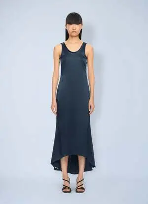 Off-White Satin Backless Midi Dress