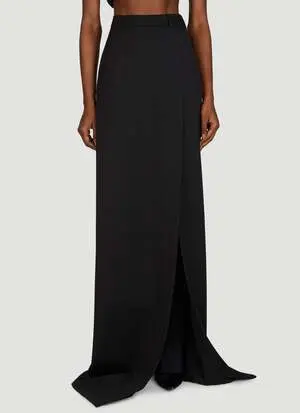Balenciaga Split Tailored Skirt - Black