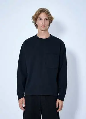 LEMAIRE Boxy Long Sleeve Tee - Black
