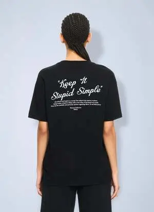 Off-White Kiss" Quote T-shirt - Black