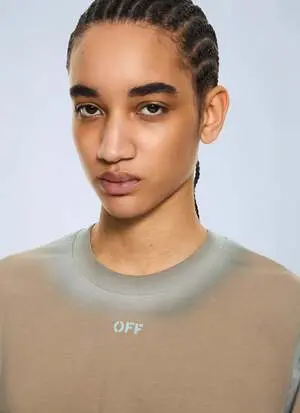 Off-White Spray Off Stamp Crop T-shirt