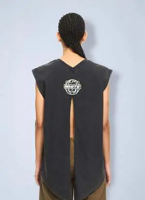Off-White Butterfly Patch Open Back Tank Top
