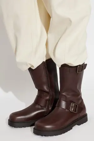 BIRKENSTOCK Leather Ankle Boots "highwood Mid Wire Buckle