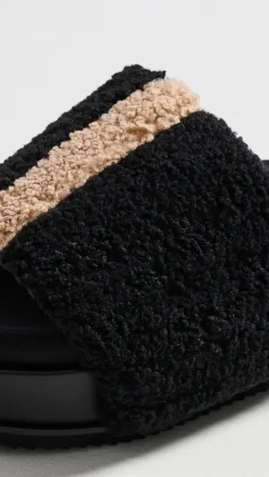 ROAM Fuzzy Stripe Stacked Sandals
