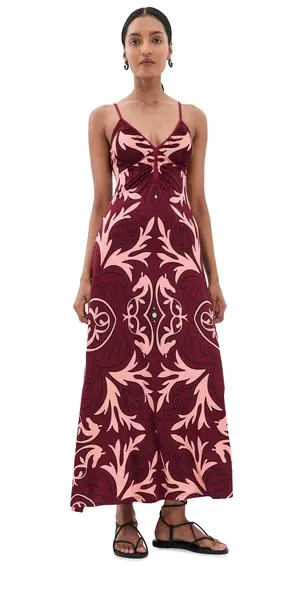 Johanna Ortiz Nuestra Tierra Ankle Dress - Wine