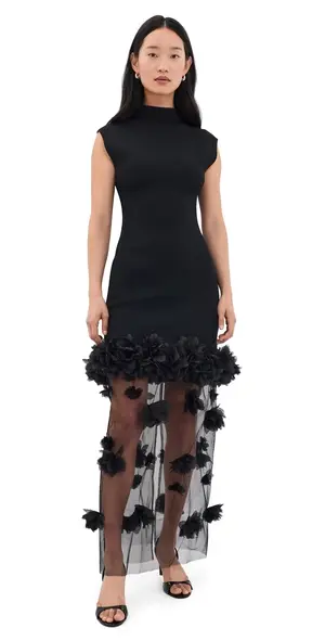 Aje Fleura Knit Midi Dress