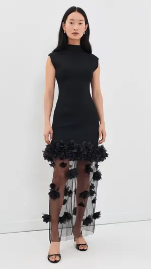 Aje Fleura Knit Midi Dress