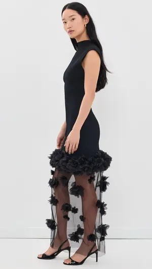 Aje Fleura Knit Midi Dress