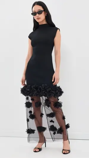 Aje Fleura Knit Midi Dress