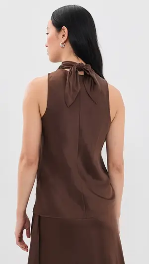 Helmut Lang Tie Neck Silk Top