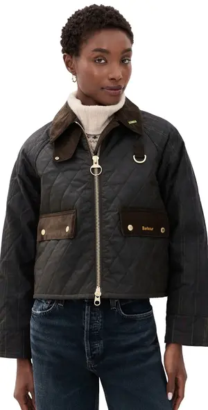 Barbour Tartan Reimagined Icons Tartan Quilted Spey Wax Jacket - Olive/classic