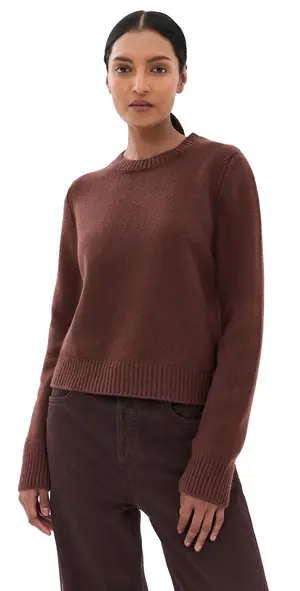 Sablyn Noa Shrunken Cashmere Crew Sweater - Cinnabar