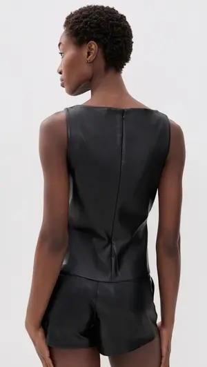 Joe's Jeans The Vegan Leather Boat Neck Tank