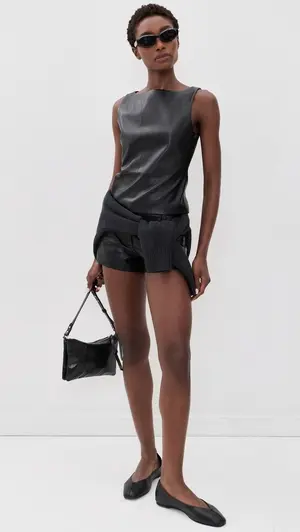 Joe's Jeans The Vegan Leather Boat Neck Tank