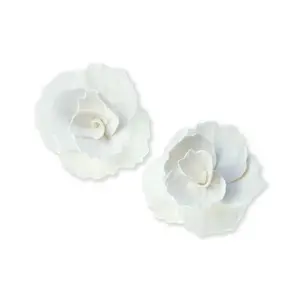 BY CHAVELLI Rosette Large Stud Earrings - White