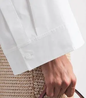 Tory Burch Stretch-cotton Bow Blouse