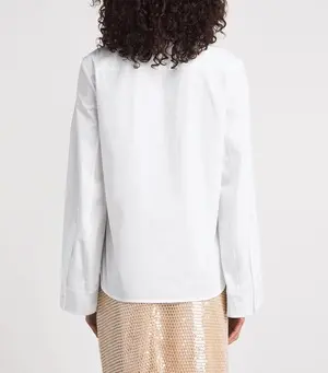 Tory Burch Stretch-cotton Bow Blouse
