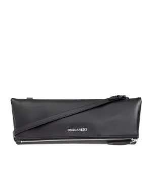 Dsquared2 Neoclassic Pebbled Zipped Messenger Bag - Black