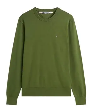 Tommy Hilfiger Flag Embroidery Crew Neck Jumper - Mountain Pine