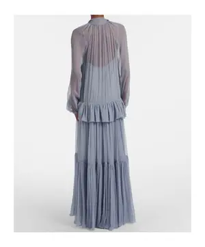 Chloé Ruffled Silk Muslin Maxi Dress
