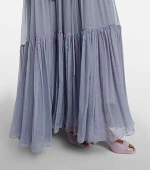 Chloé Ruffled Silk Muslin Maxi Dress