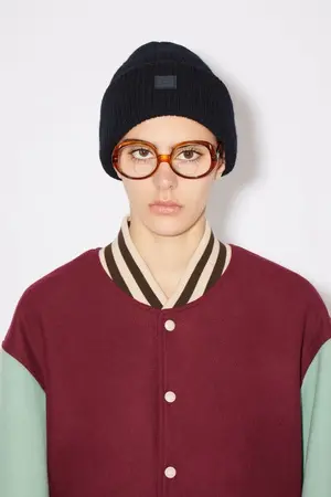 Acne Studios Face Logo Patch Rib-knit Beanie