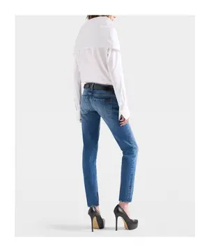 7 For All Mankind High-neck Long-sleeve Shirt - White