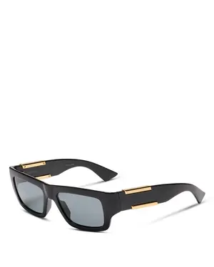 Bottega Veneta Rectangular Sunglasses, 53mm