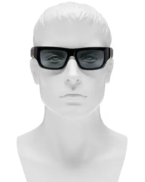 Bottega Veneta Rectangular Sunglasses, 53mm