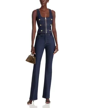 Cinq À Sept Abbot Scoop Neck Denim Top