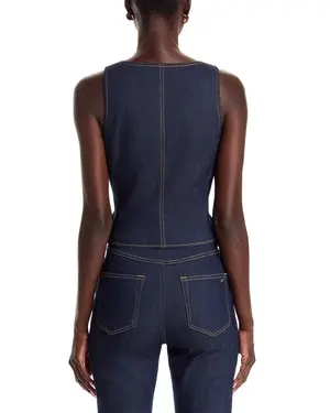 Cinq À Sept Abbot Scoop Neck Denim Top
