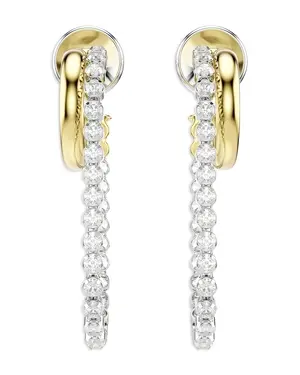 SWAROVSKI Hyperbola Stone Chain Hoop Earrings