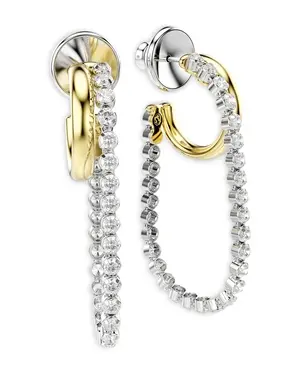 SWAROVSKI Hyperbola Stone Chain Hoop Earrings