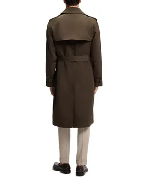 BOSS L-cook Double Breasted Cotton Blend Trench Coat