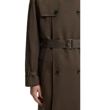 BOSS L-cook Double Breasted Cotton Blend Trench Coat