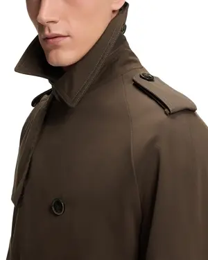BOSS L-cook Double Breasted Cotton Blend Trench Coat