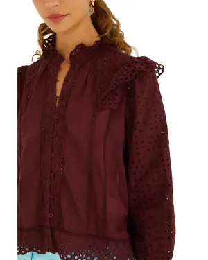 Farm Rio Broderie Anglaise Ruffle Blouse