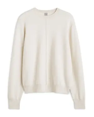 TOTEME Front Seam Stretch Sweater - Ecru