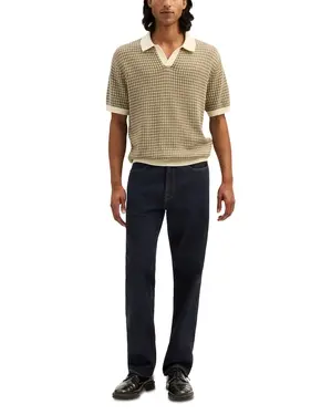 Madewell Johnny Collar Grid Stitch Polo - Creme Fraiche